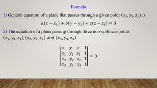 Plane in 3 dimensional geometry | PPTX