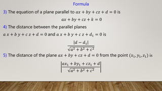 Plane in 3 dimensional geometry | PPTX