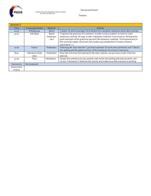 PLANEACIONES DE INGLES PRIMARIA PNIEB planeacion de ingles para ...