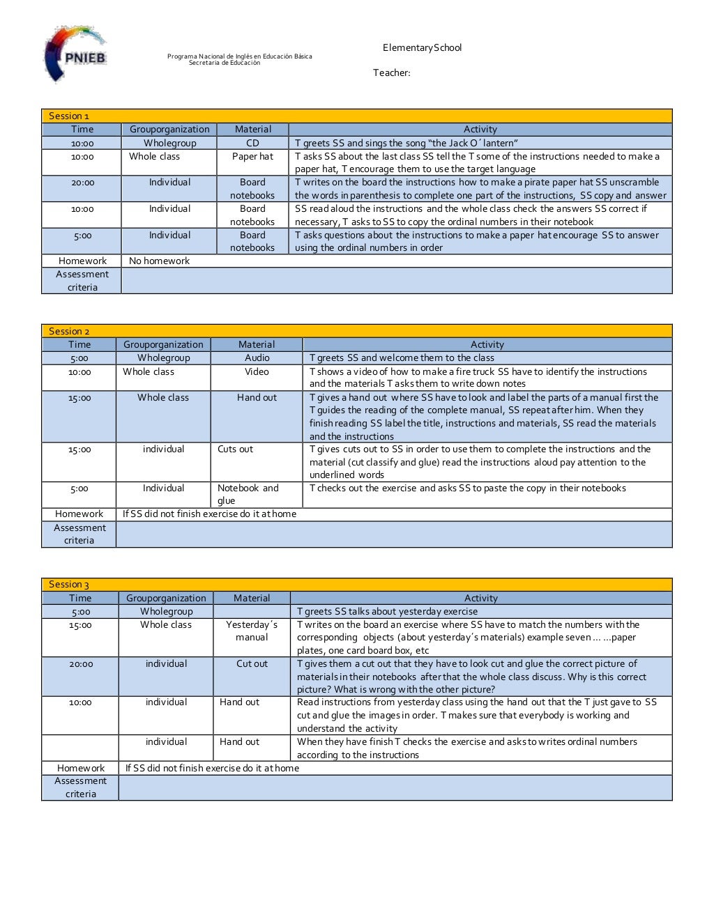 PLANEACIONES DE INGLES PRIMARIA PNIEB planeacion de ingles para prim…