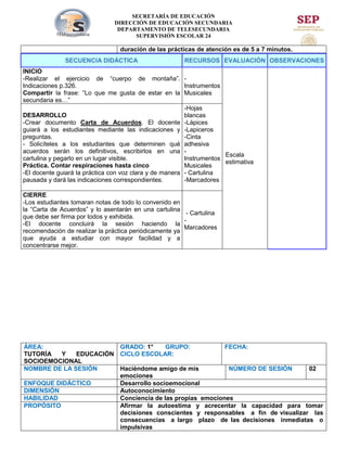 Planeaciones socioemocional primero | PDF