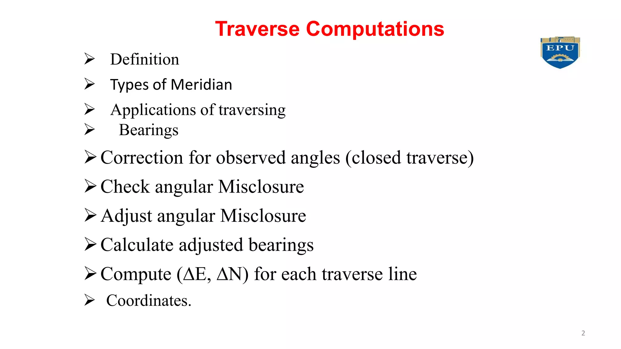 Traverse Computations | PDF