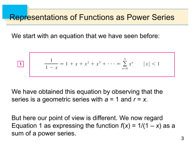 Representation of Functions as Power Series.ppt