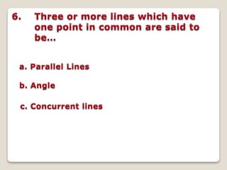 Plane geometry test | PPTX