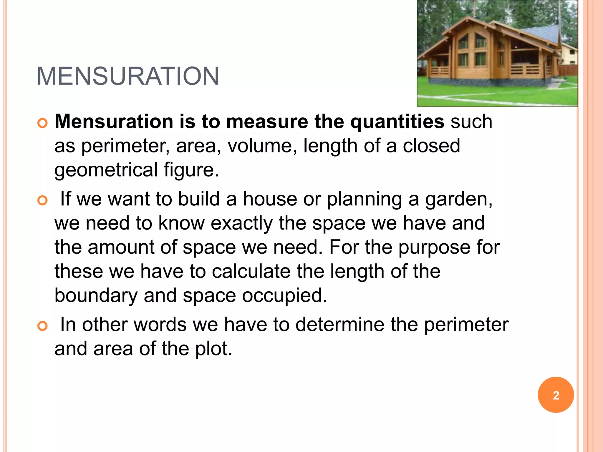 Plane Mensuration Perimeter of Polygons | PPT