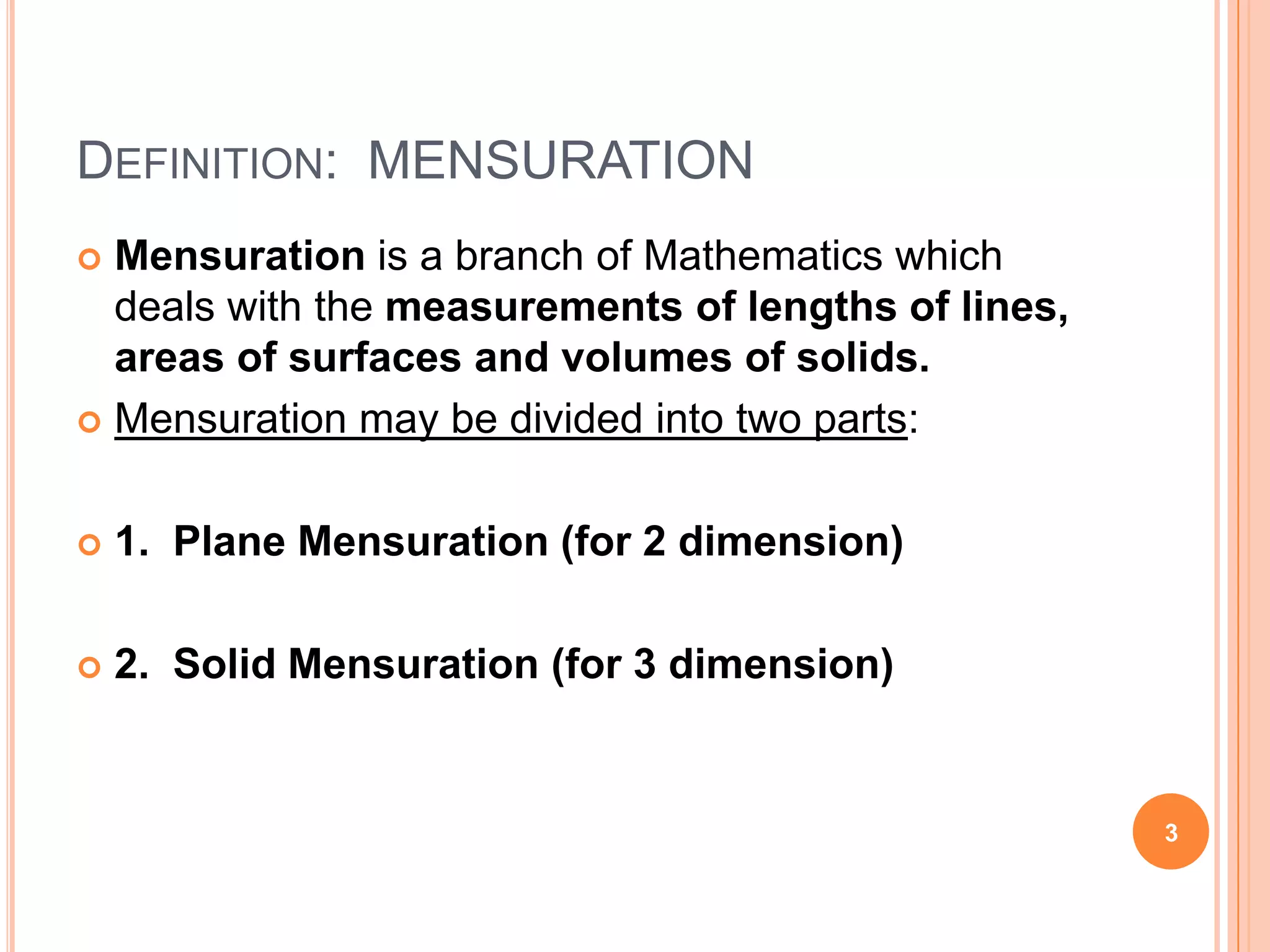 Plane Mensuration Perimeter of Polygons | PPT