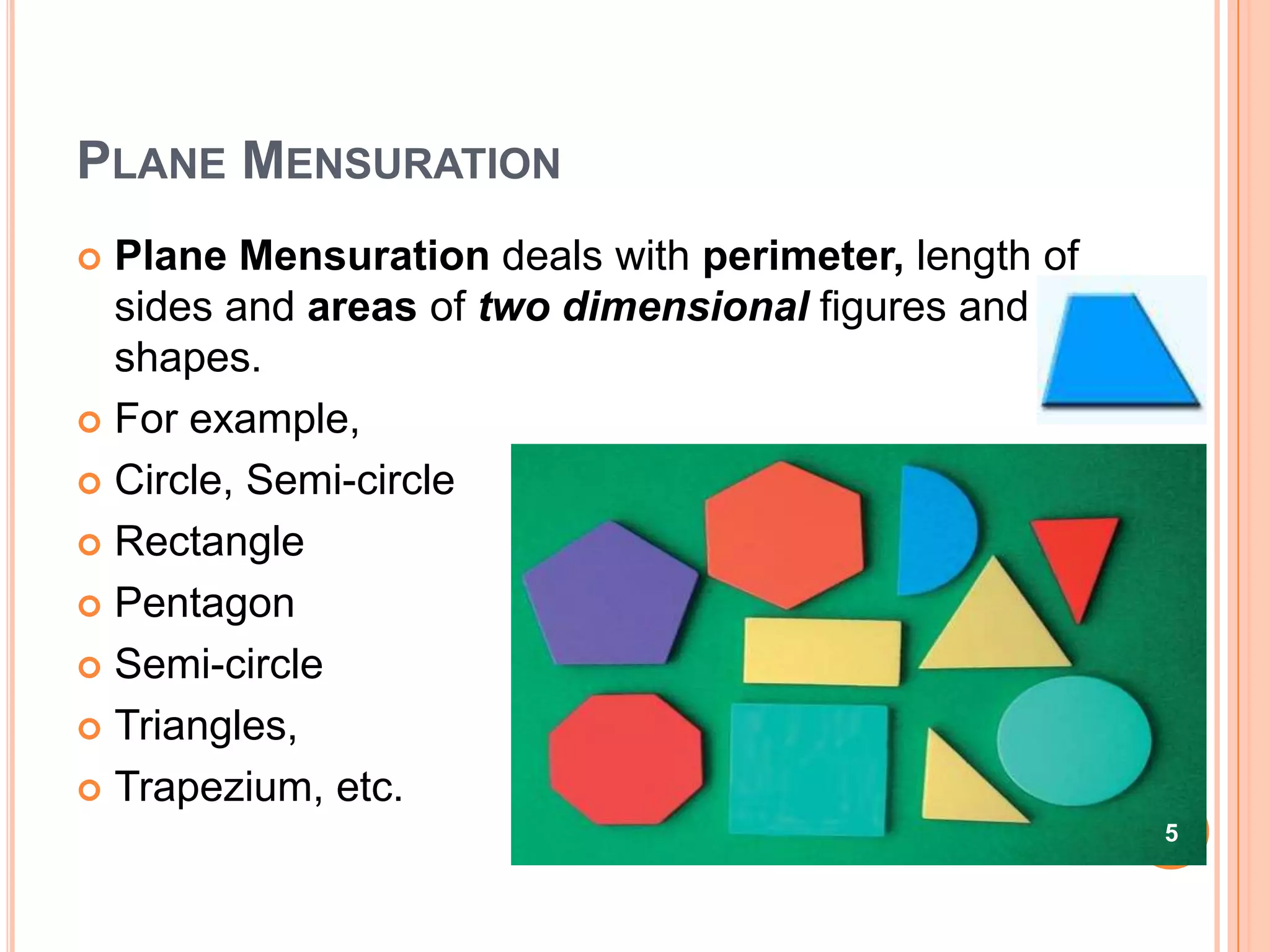 Plane Mensuration Perimeter of Polygons | PPTX