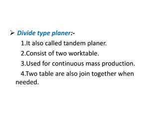 Planer machine ppt | PPTX