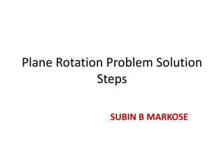 Plane rotation method | PPT