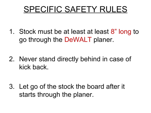 Planer safety | PPT