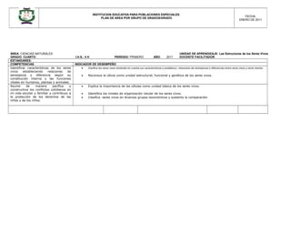 Planes de grado de 1° a 5° CIENCIAS NATURALES | DOC