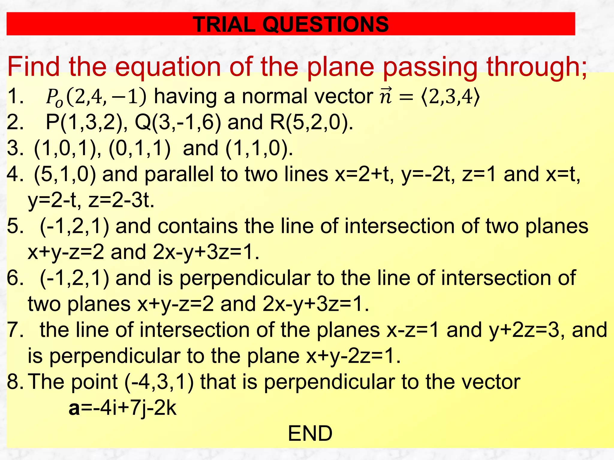 Equation of a plane | PDF