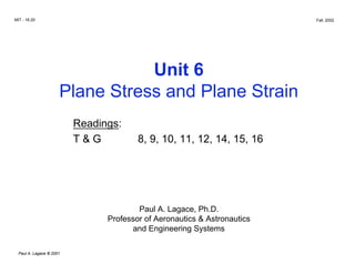 Plane stress and plane strain | PDF
