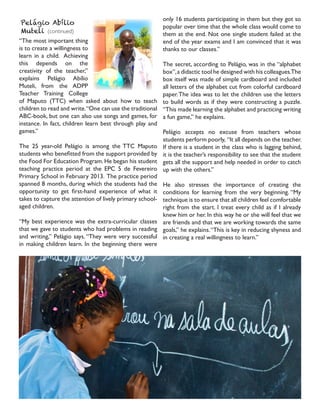 Planet Aid Mozambique Success Story Progress in Training Primary School Teachers | PDF