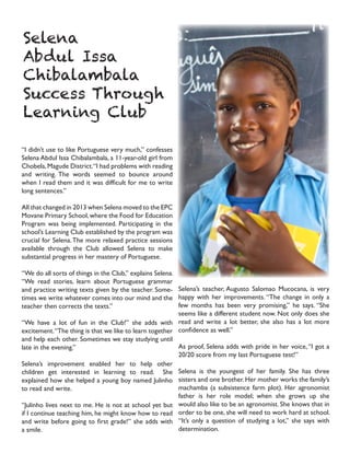 Planet Aid Mozambique Success Story Progress in Training Primary School ...