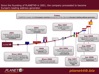Planet49 The Company October 2008 Check | PPTX