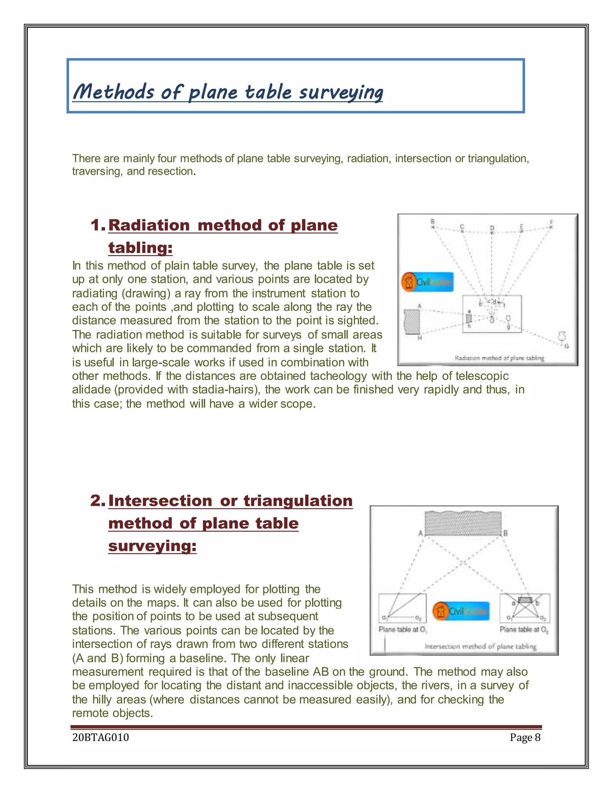 Plane table survey | DOCX