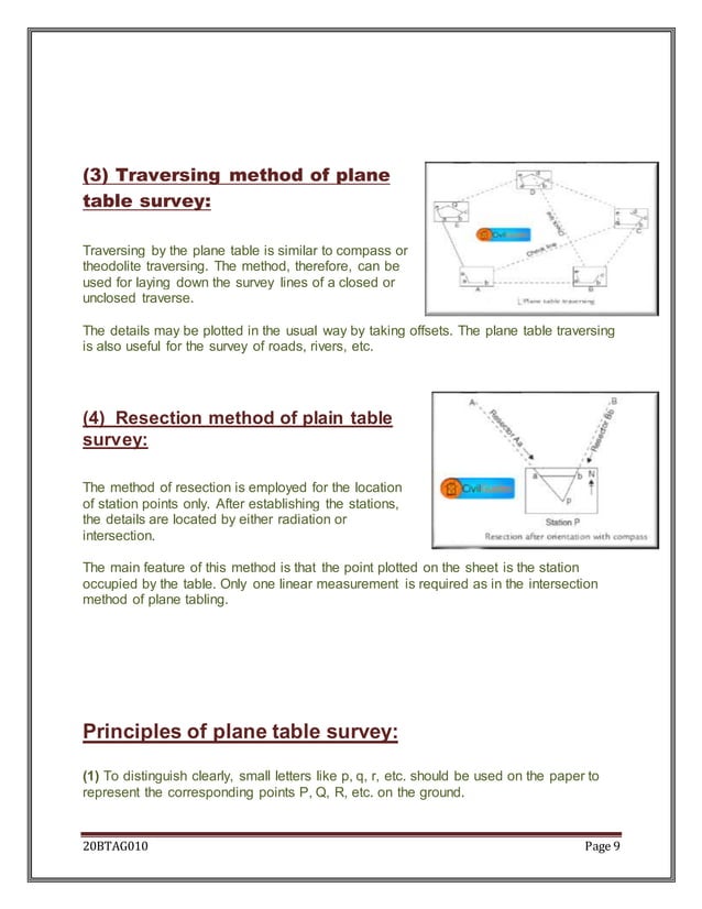 Plane table survey | DOCX | Geography | Science