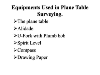 Plane table surveying | PPTX