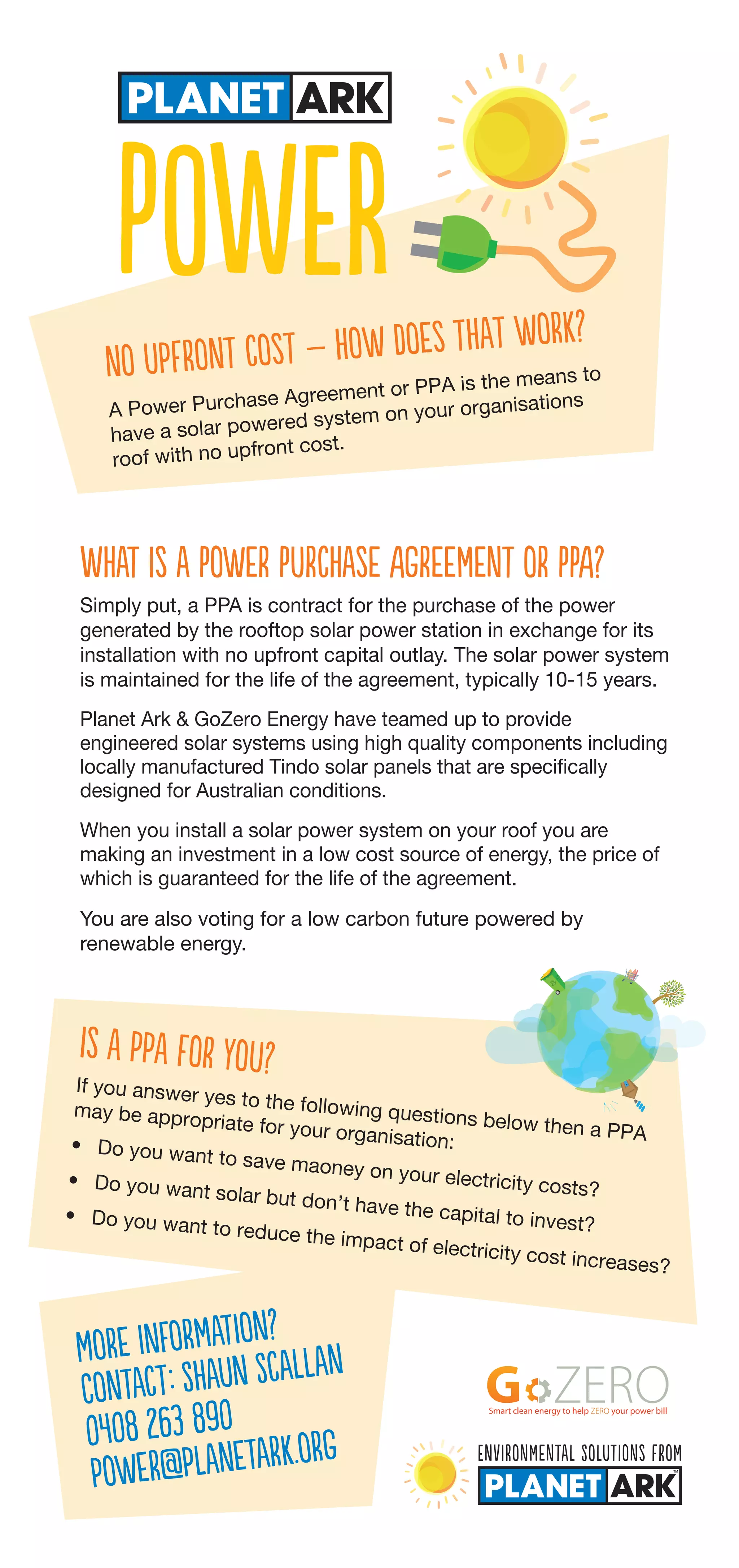 Planet Ark Power DL Brochure - get solar, save money with no upfront ...