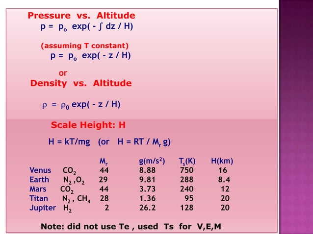 Planetary Atmospheres I | PPTX | Geology | Science