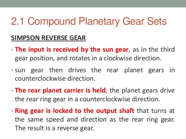 Planetary gear set