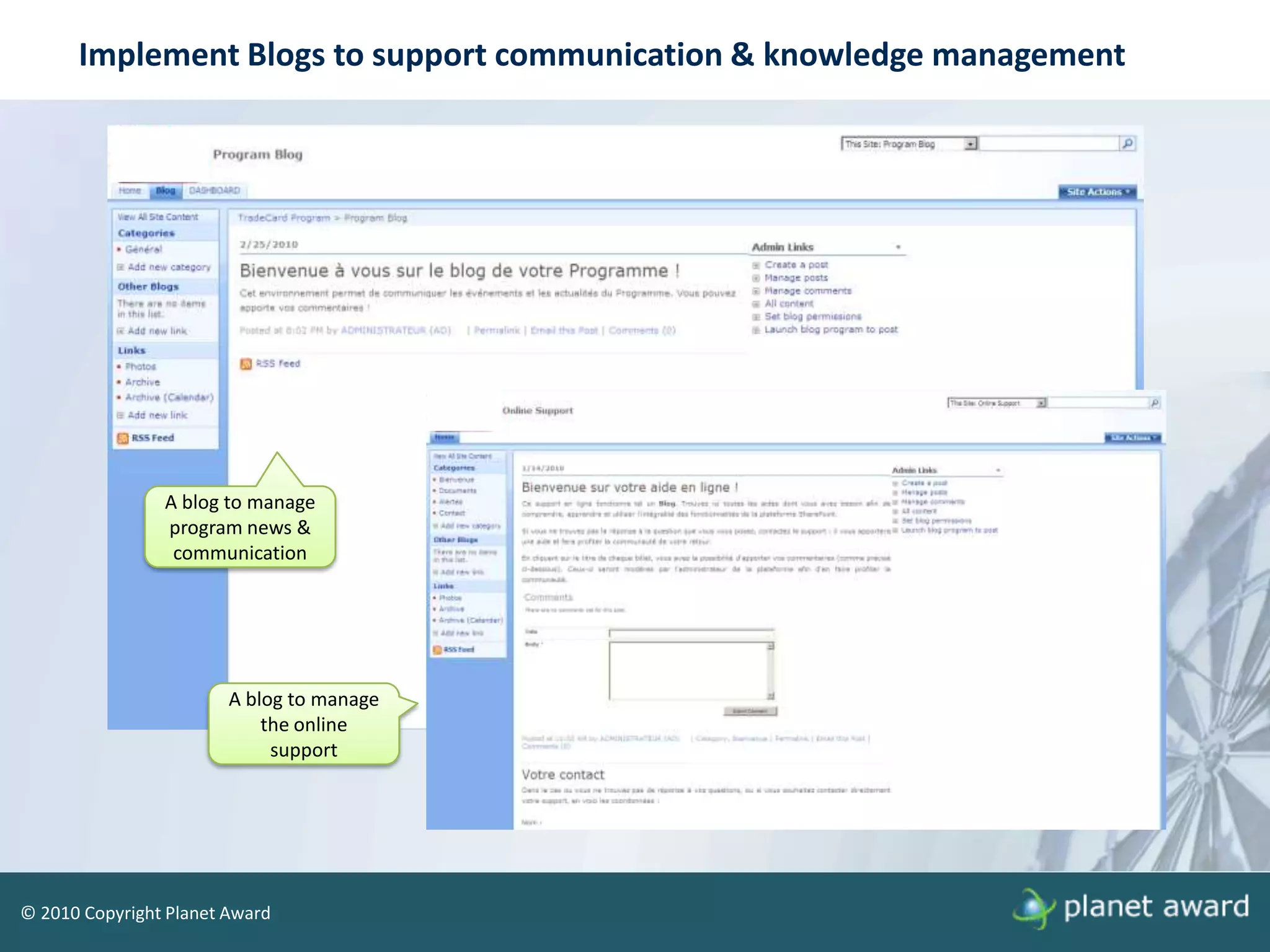 Planet Award - PMO With SharePoint | PPTX | Computing | Technology & Computing