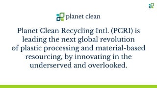 Planet Clean Investor Deck | PPT