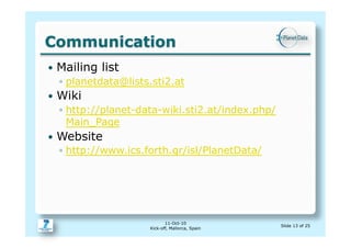 PlanetData Management Overview | PPT