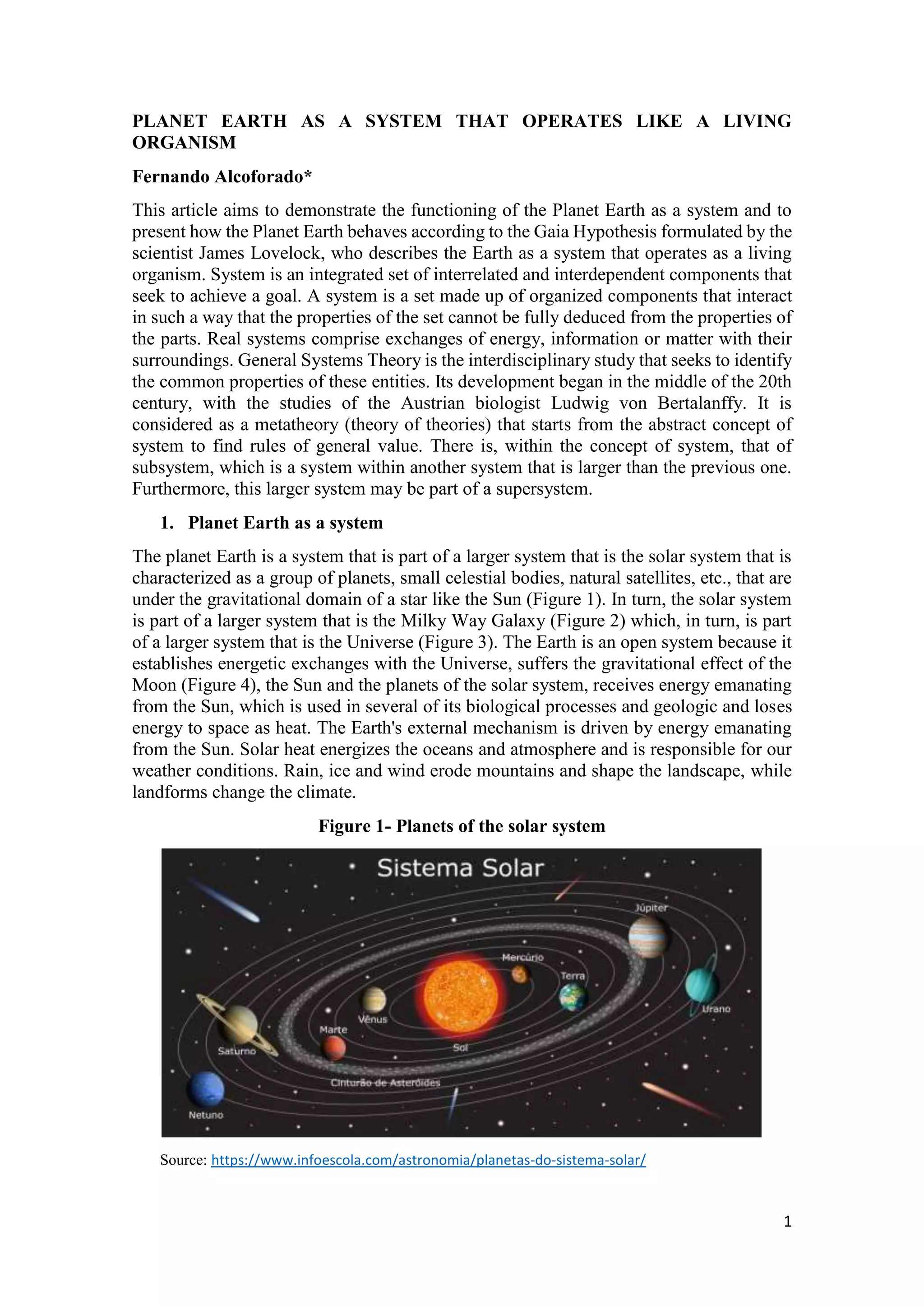 PLANET EARTH AS A SYSTEM THAT OPERATES LIKE A LIVING ORGANISM.pdf