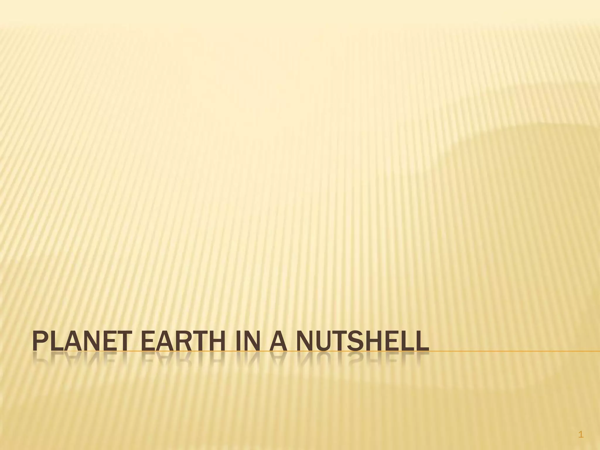 Planet earth in a nutshell | PDF