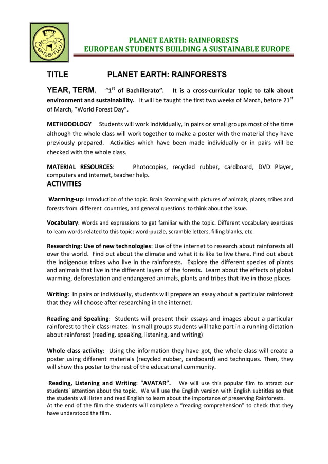 Planet earth rainforests_layout | PDF