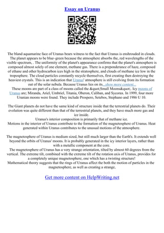 Planet Essay | PDF