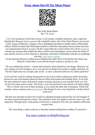 Planet Essay | PDF