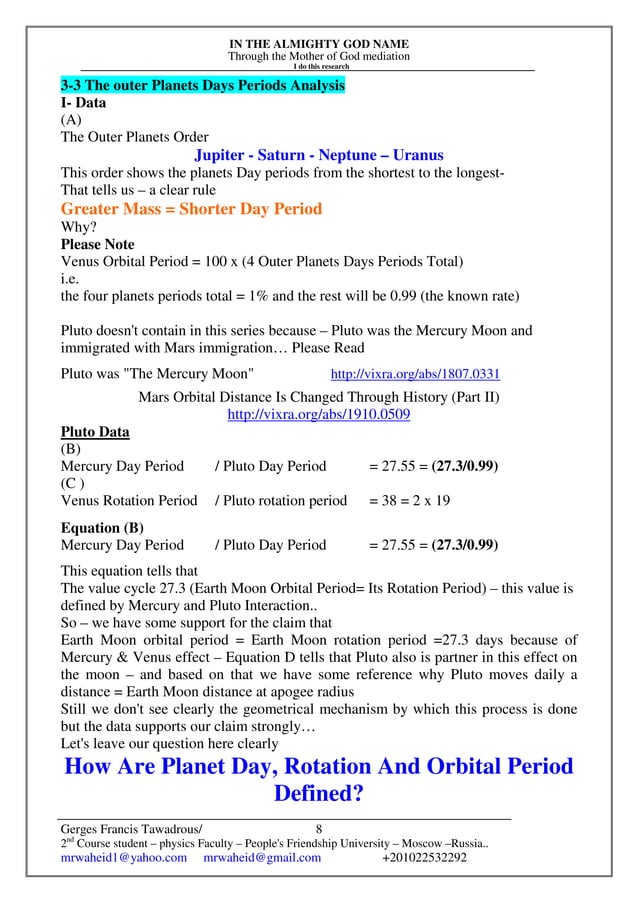 Planet Orbital Period Definition (II) | PDF