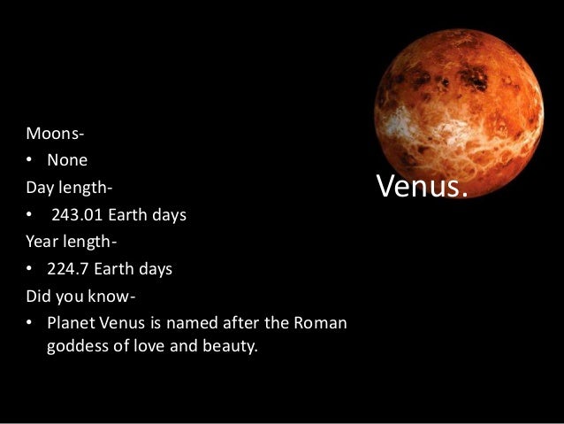 Planet Year Venus