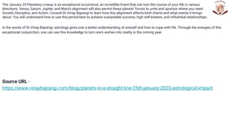 Planets in a straight line - What does January 25, 2025 have for your ...