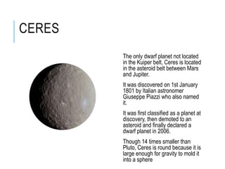 PLANETS OF THE SOLAR SYSTEM (an outline of planets and dwarf planets in ...
