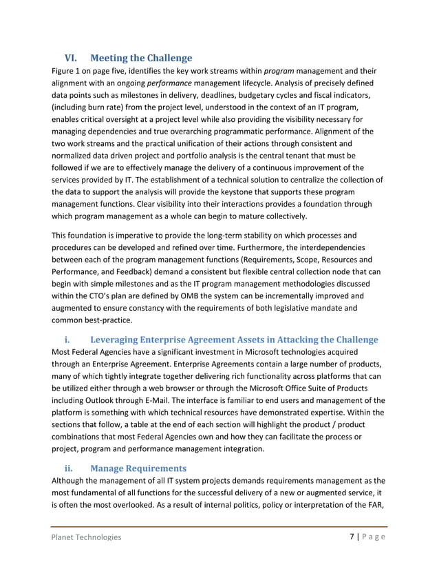 Meeting the Challenge of Vivek Kundra's 25 Point Plan | PDF