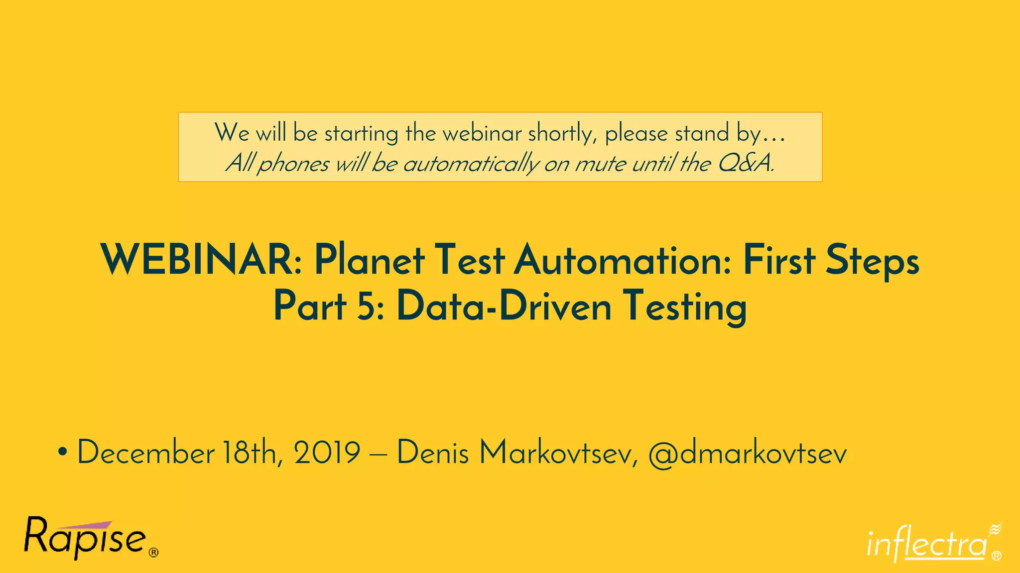 Data Driven Testing Part 5 Ppt