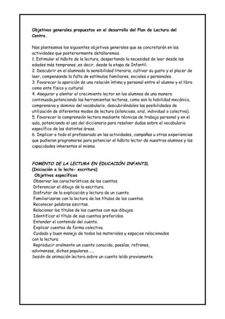 Plan fomento de la lectura | PDF