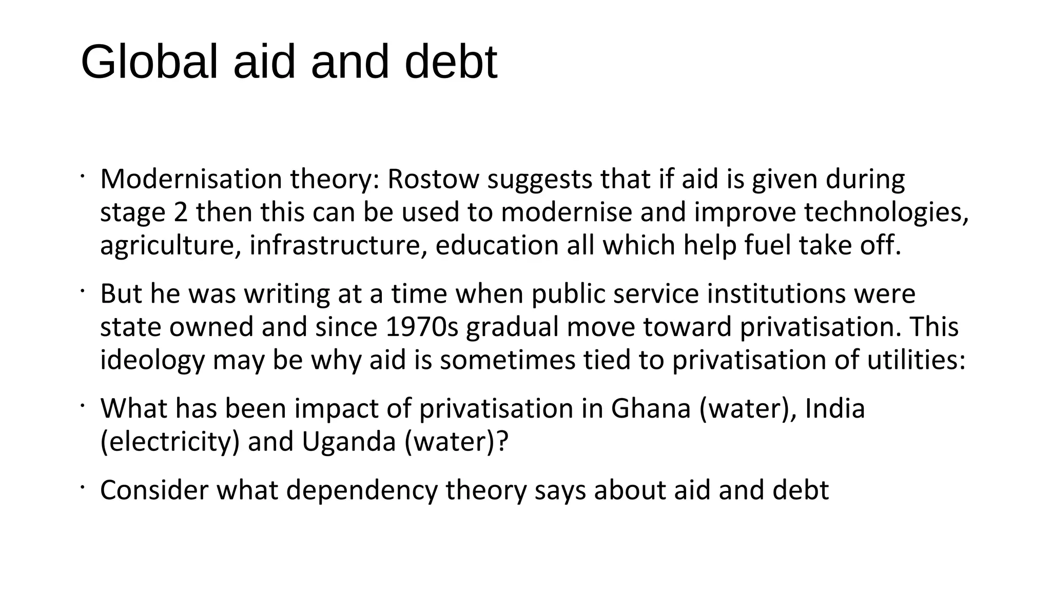 Modernisation and Dependency theory 33 mark plan | ODP