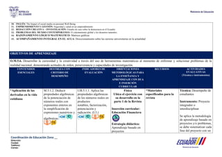 Planificación Microcurricular 2025-2026 para Matemática en Tercer Año ...