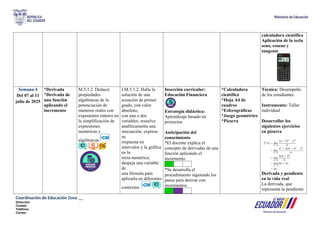 Planificación Microcurricular 2025-2026 para Matemática en Tercer Año ...