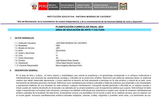 PLANIFICACIÓN ANUAL -UNIDAD DIDACTICA Y SESION DE APRENDIZAJE -EDI M ...