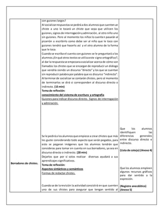 Planificación proyecto de español publicar chistes | DOCX