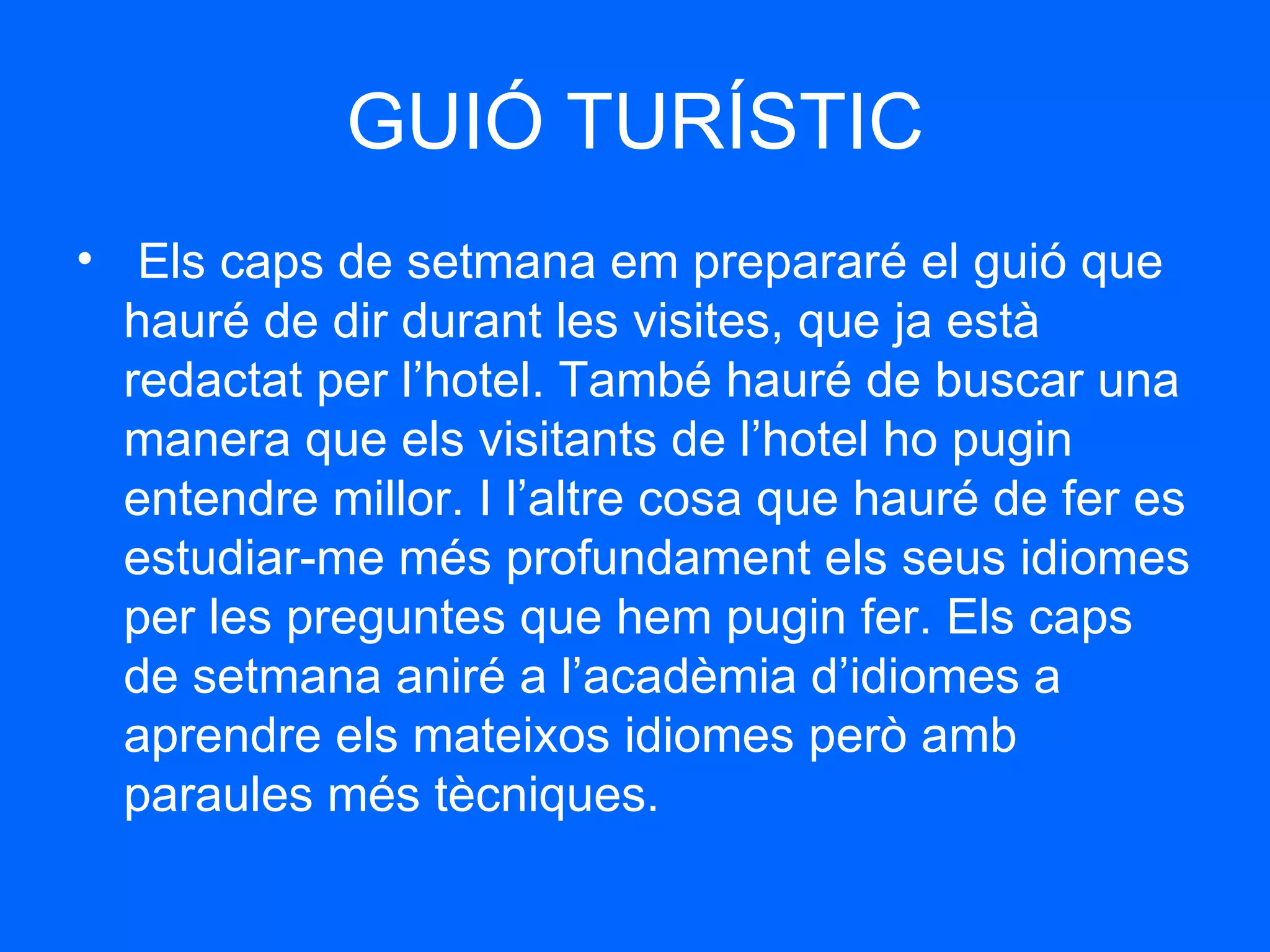 Planificacio del treball | PPT