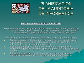 Planificación Auditoria Informática | PDF
