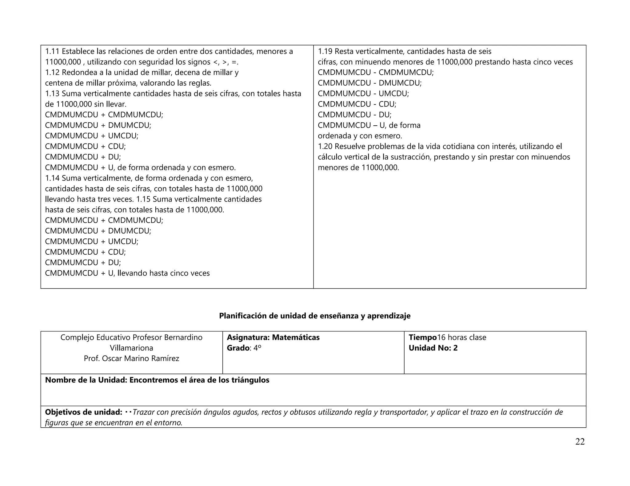 Planificación de cuarto grado completa.doc