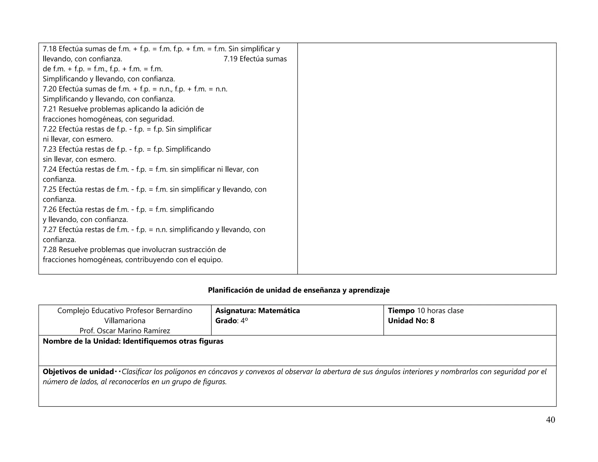 Planificación de cuarto grado completa.doc